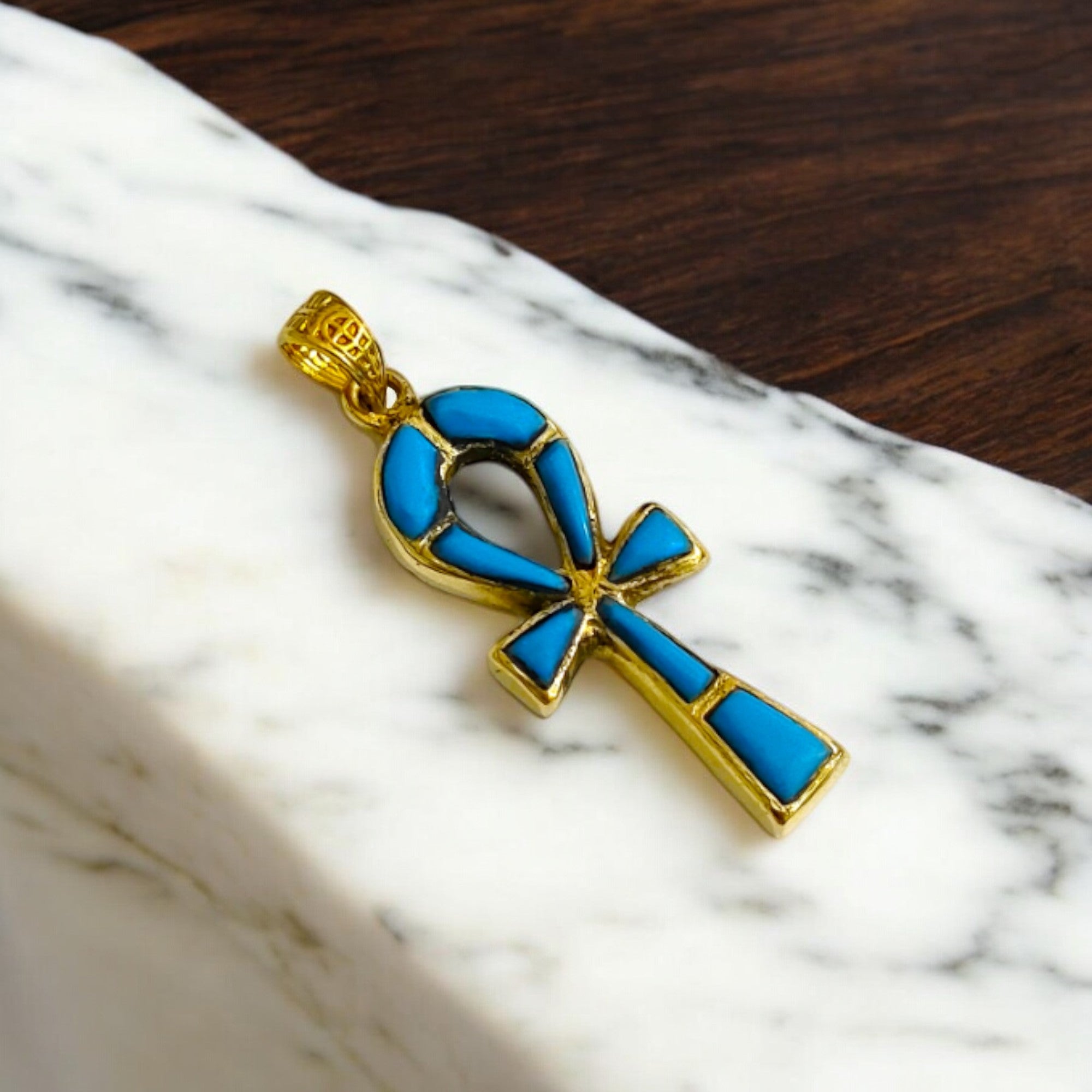 Gold Key Of Life Ankh Pendant Necklace | ancientegyptjewelry