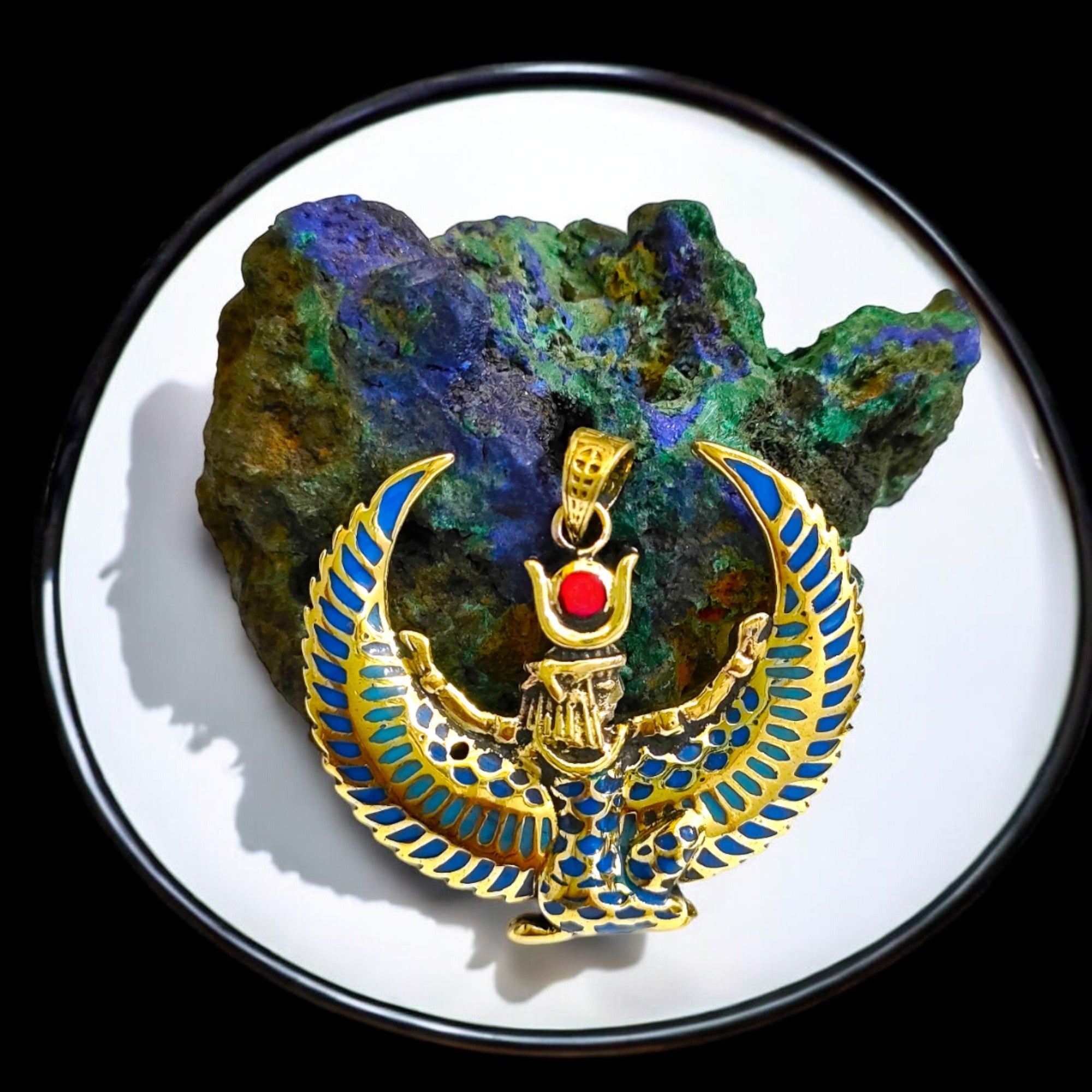 Winged Isis Gold Pendant Necklace | ancientegyptjewelry
